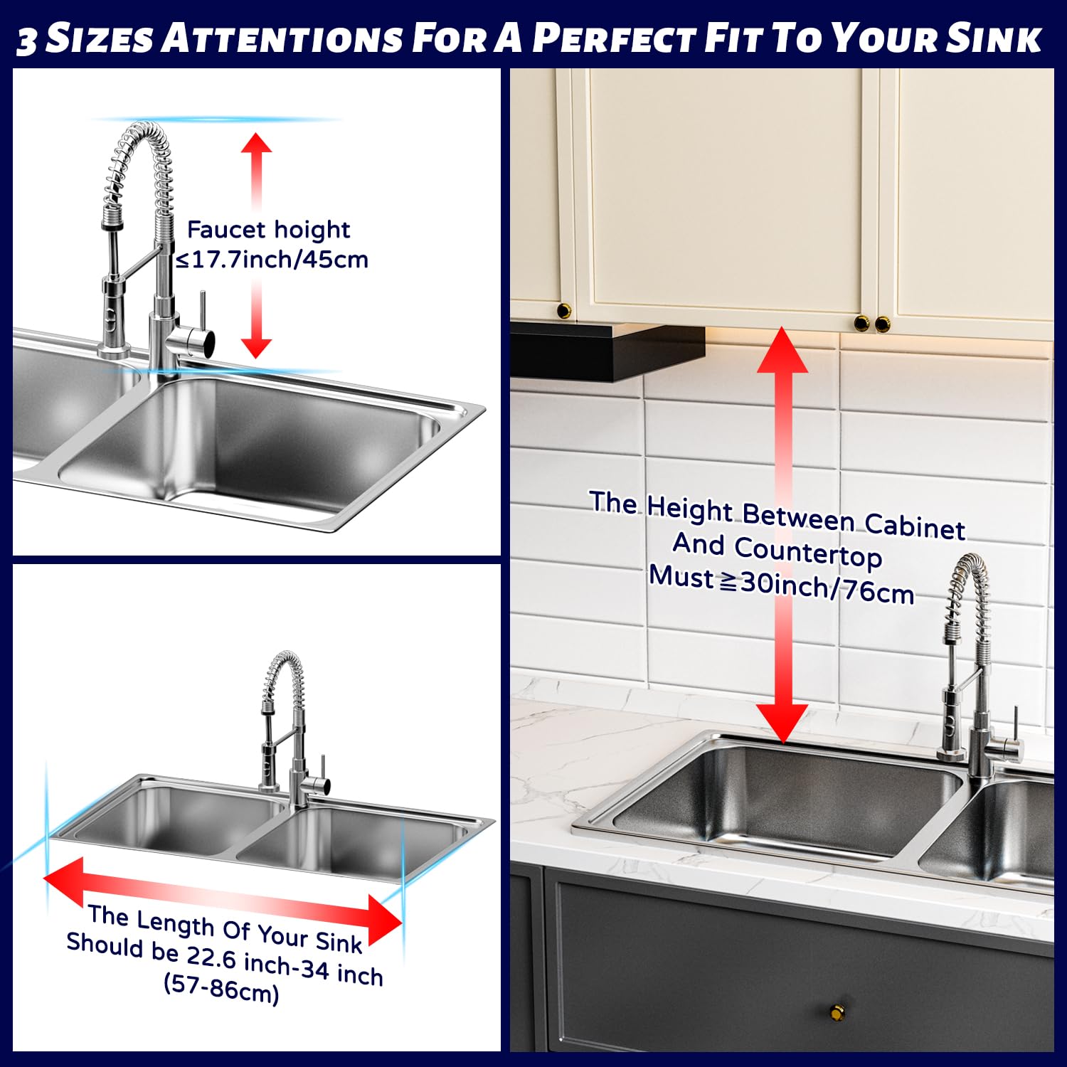 ADBIU Over The Sink Dish Drying Rack (Expandable Height and Length) Snap-On Design 2 Tier Large Dish Rack
