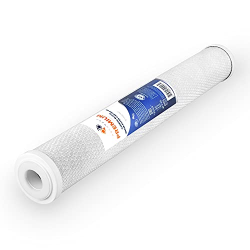 Aquaboon Premium 20 x 2.5 inch 5 Micron | Whole House Carbon Water Filter Replacement | Universal Coconut Shell Cartridge for Whole Home | 4 Pack