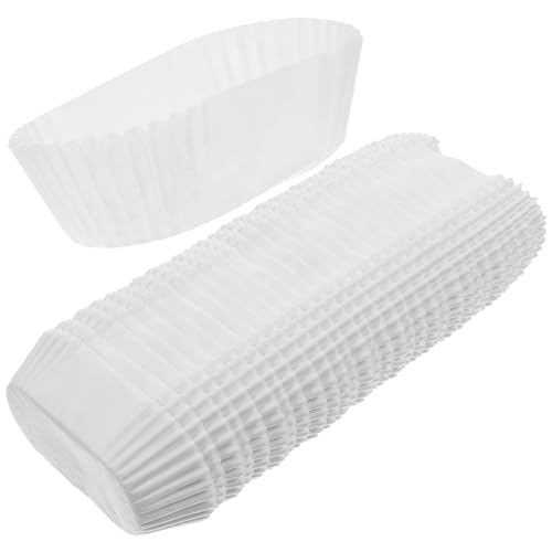 Angoily Wedding Cupcake Cups 1000PCS Paper Cupcake Baking Cups Oval Mini Cupcake Liners for Baking Muffins, Cupcakes or Mini Snacks, Mini Loaf Liners for Baking ( White ) Baking Cups