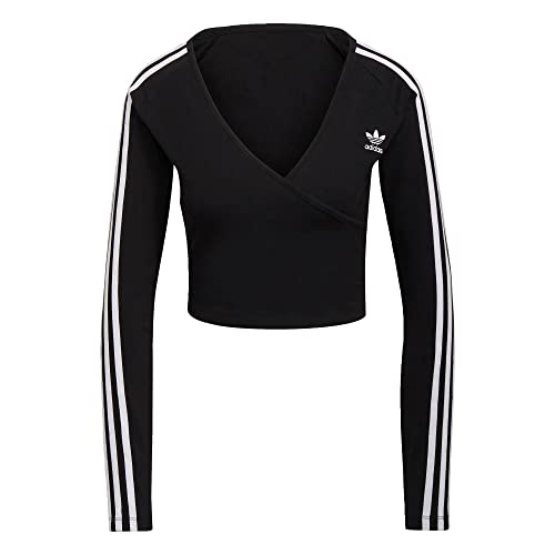 adidas Originals Women's Adicolor Classics Cropped Long Sleeve, Black, Large