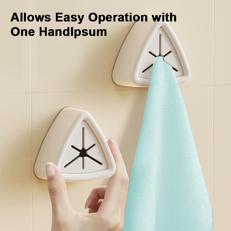 SOONVIEW 4 Pieces Kitchen Towel Hooks Round Adhesive Dish Towel Hook & Easy Installation Wall Mount Hand Towel Hook Ideal as Bathroom, Shower or Outdoor Towel Holders