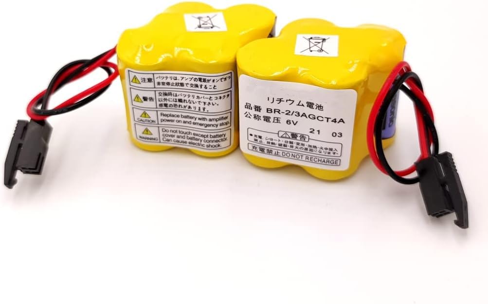 BATTEMALL (4-Pack) BR-2/3AGCT4A 6V 4400mAh Replacement Battery for Panasonic FANUC A98L-0031-002 (Black Connector)