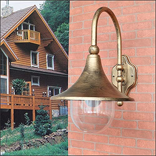 TEmkin Retro Industrial Minimalism Sconce Wall Lamp Bronze Outdoor Aluminum Horn Cover Waterproof Wall Lights LED Used for Courtyard Gate Wall Park Wall Lighting