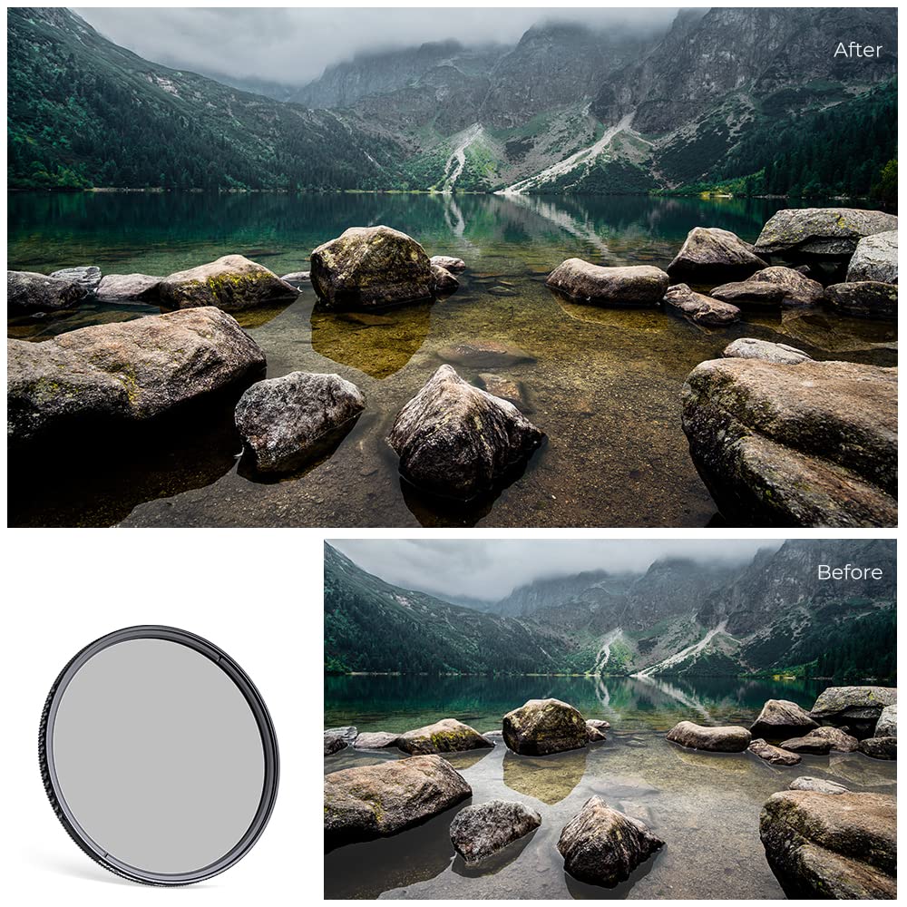 77mm Circular Polarizers Filter, K&F Concept Waterproof Circular Polarizing Filter with 24 Multi-Layer Coatings CPL Filter for 77mm Camera Lens