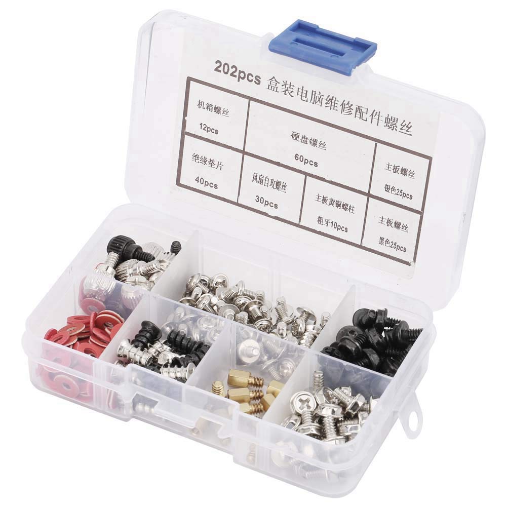 Screw 202Pcs Motherboard Hard Disk Screws PC Assortment Kit Computer Repairing Accessories Computer Set Accessories