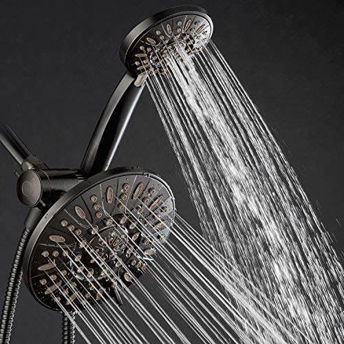 AquaDance Oil Rubbed Bronze 7" Premium High Pressure 3-Way Rainfall Combo with Extra Long 72 inch Hose β Enjoy Luxury 6-Setting Rain Showerhead and Matching Hand Held Shower Separately or Together
