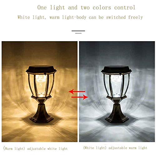 DIAOD Outdoor Solar Pillar Lamp Villa Wall Light Waterproof Home Garden Courtyard Light