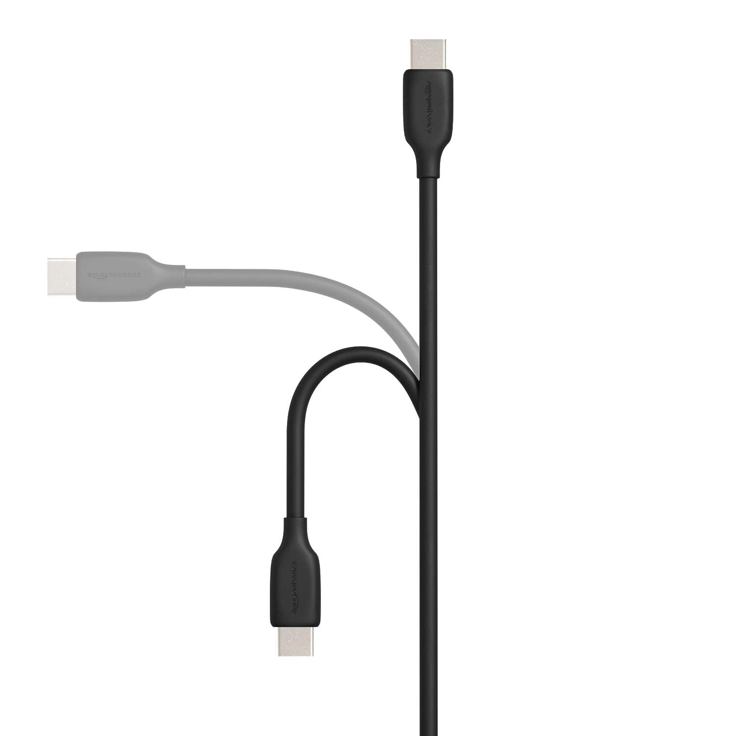 Amazon Basics Fast Charging USB-C to USB-C2.0 Cable (USB-IF Certified), 60W - 3-Foot, Black