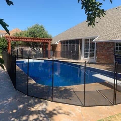 ATCEPFU Pool Fence 4Ft x 24Ft in Ground Removeable Outdoor Pool Safety Fencing Swimming Pool Fence, Black