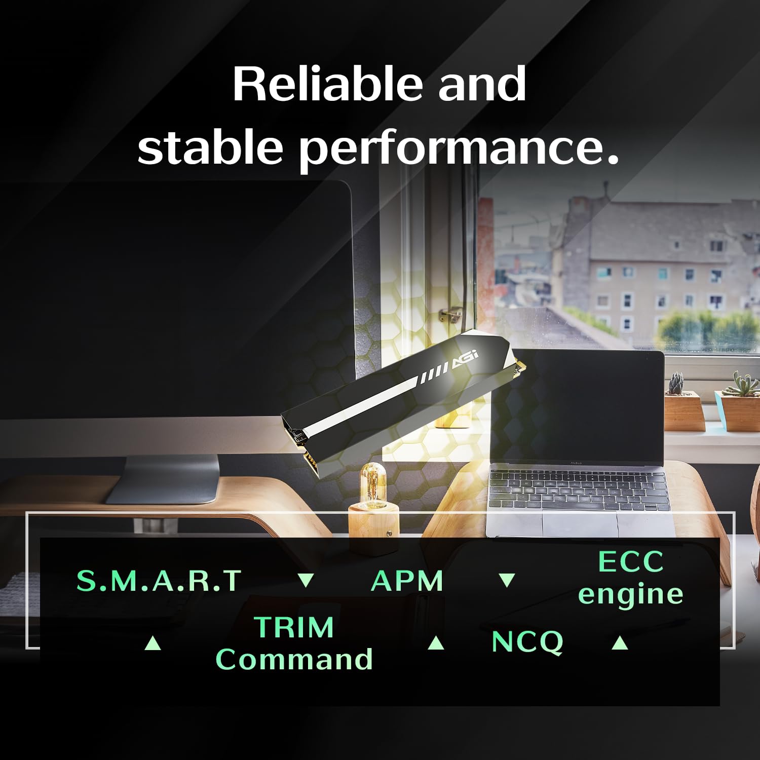 AGI 1TB AI218 Internal SSD,DRAM Cache PCIe NVMe M.2 Gen3x4 3D TLC NAND Flash Internal Solid State Drive SSD with Heat Sink (R/W Speed up to 3500/3100 MBs)