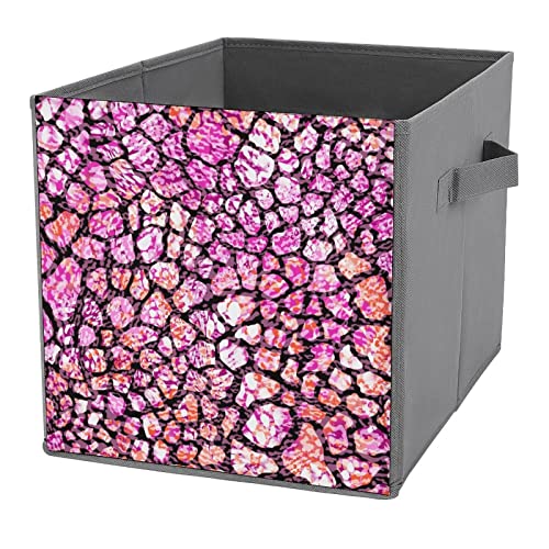Animal Crackle Collapsible Storage Bins Basics Folding Fabric Storage Cubes Organizer Boxes with Handles