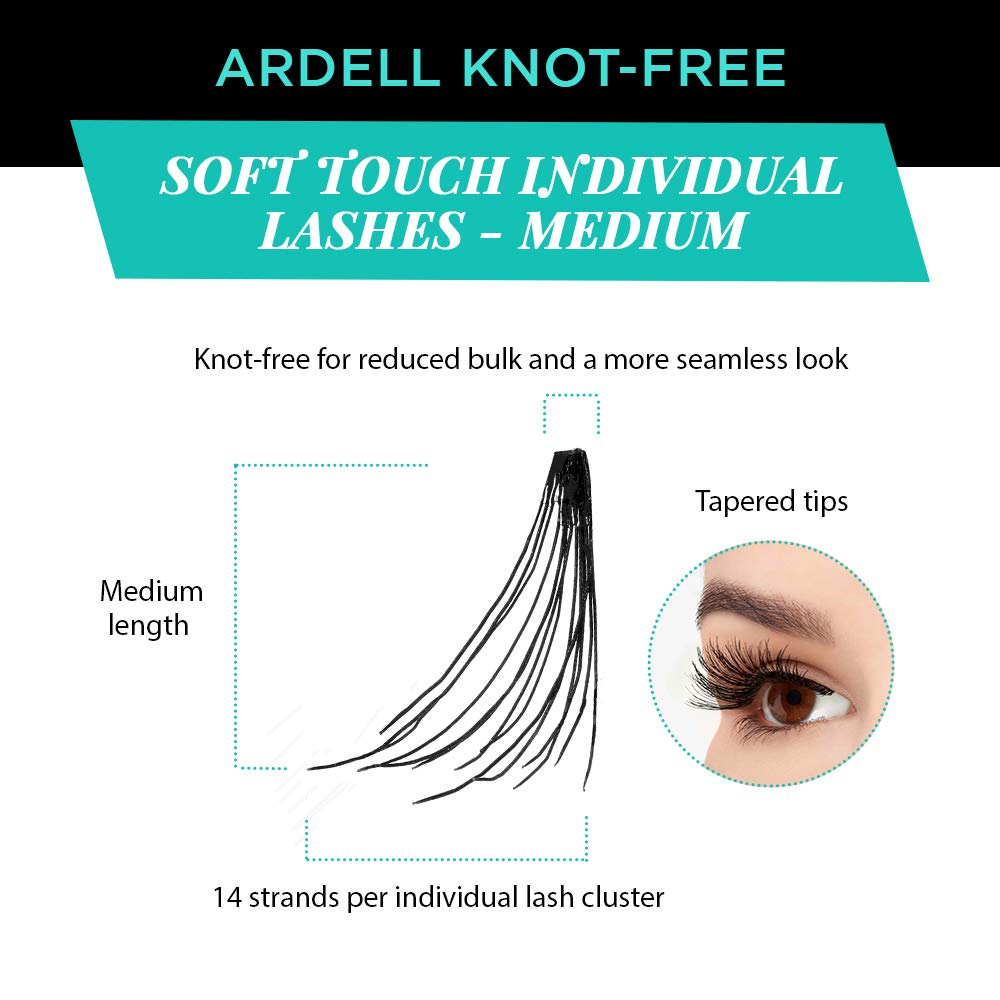 Ardell False Eyelashes Soft Touch Individuals Knot-Free Medium Black 4 Pack