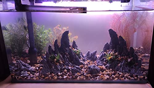 AWXZOM “Soul Valley” Aquarium Ornaments 2~5 Gallon Aquarium Decoration Model Kits, Include 7 pcs Resin Imitation Stone
