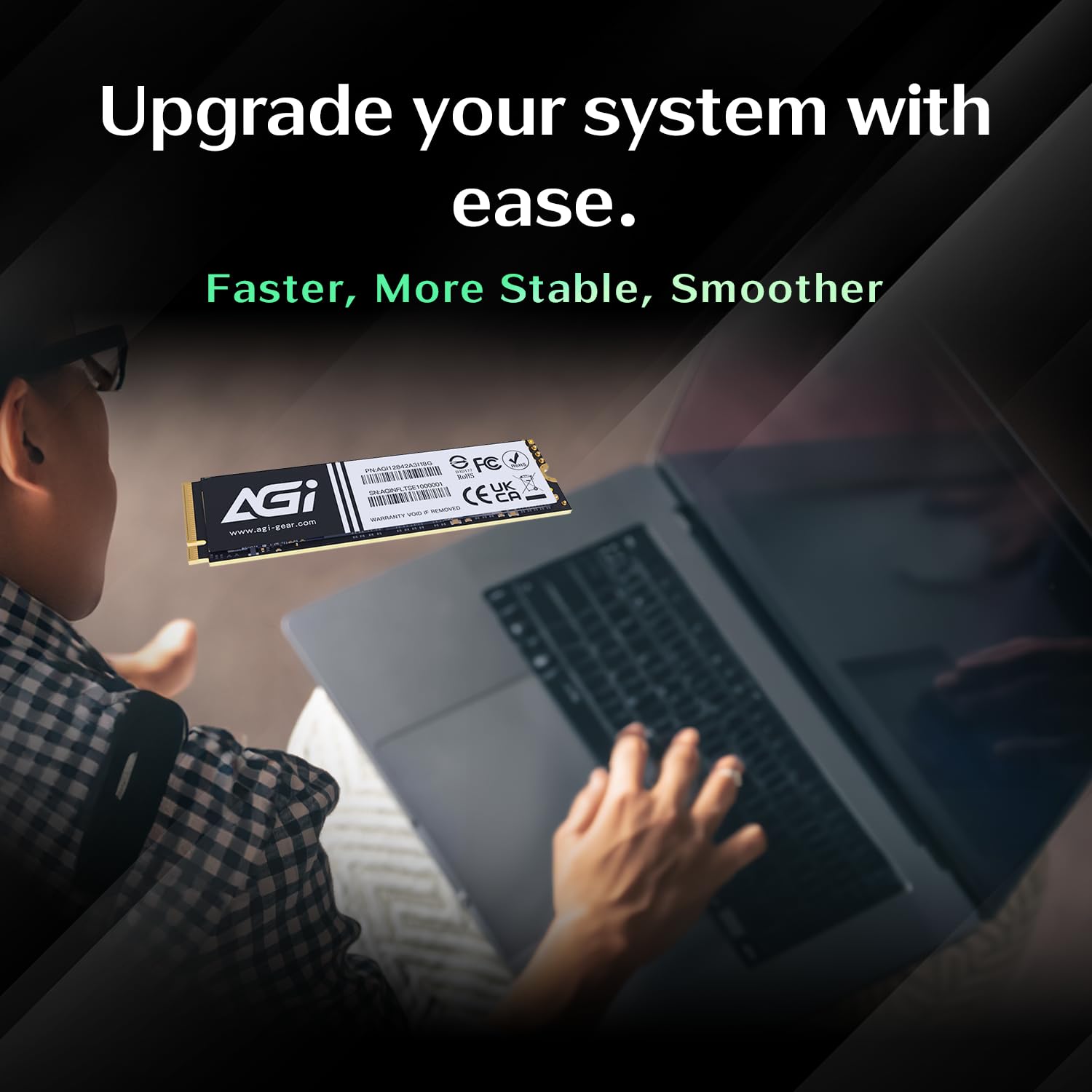 AGI 512GB AI218 Internal SSD, DRAM Cache PCIe NVMe M.2 Gen3x4 3D TLC NAND Flash Internal Solid State Drive SSD with Heat Sink (R/W Speed up to 3500/2300 MBs)
