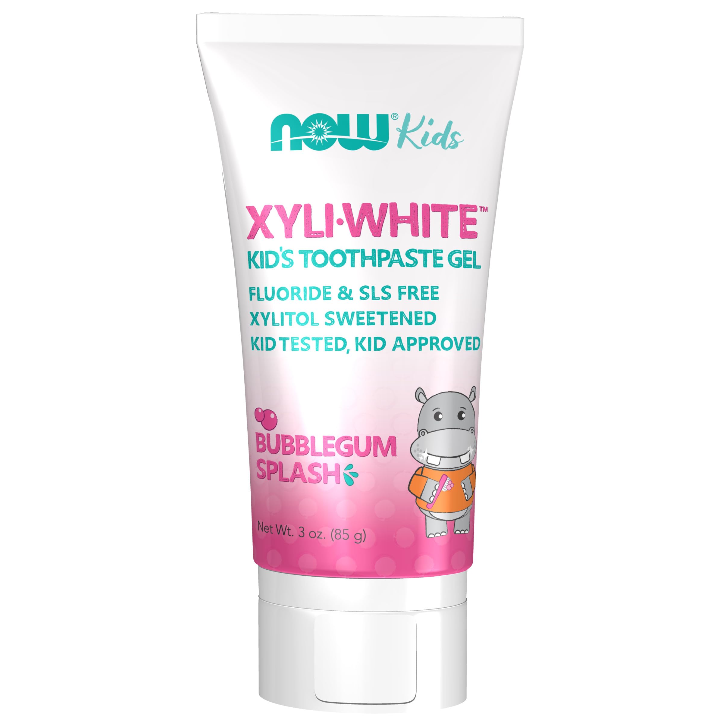 NOW Foods Solutions, Xyliwhite⢠Toothpaste Gel for Kids, Bubblegum Splash Flavor, Kid Approved! 3-Ounce, packaging may vary