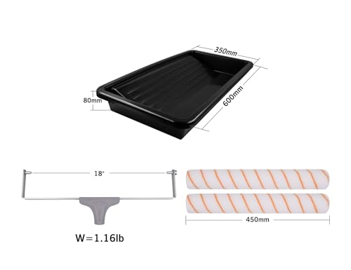 ROLLINGDOG 18 Inch Paint Roller - 18" Paint Roller Kit,Paint Tray Kit with 2pcs Tray Liners