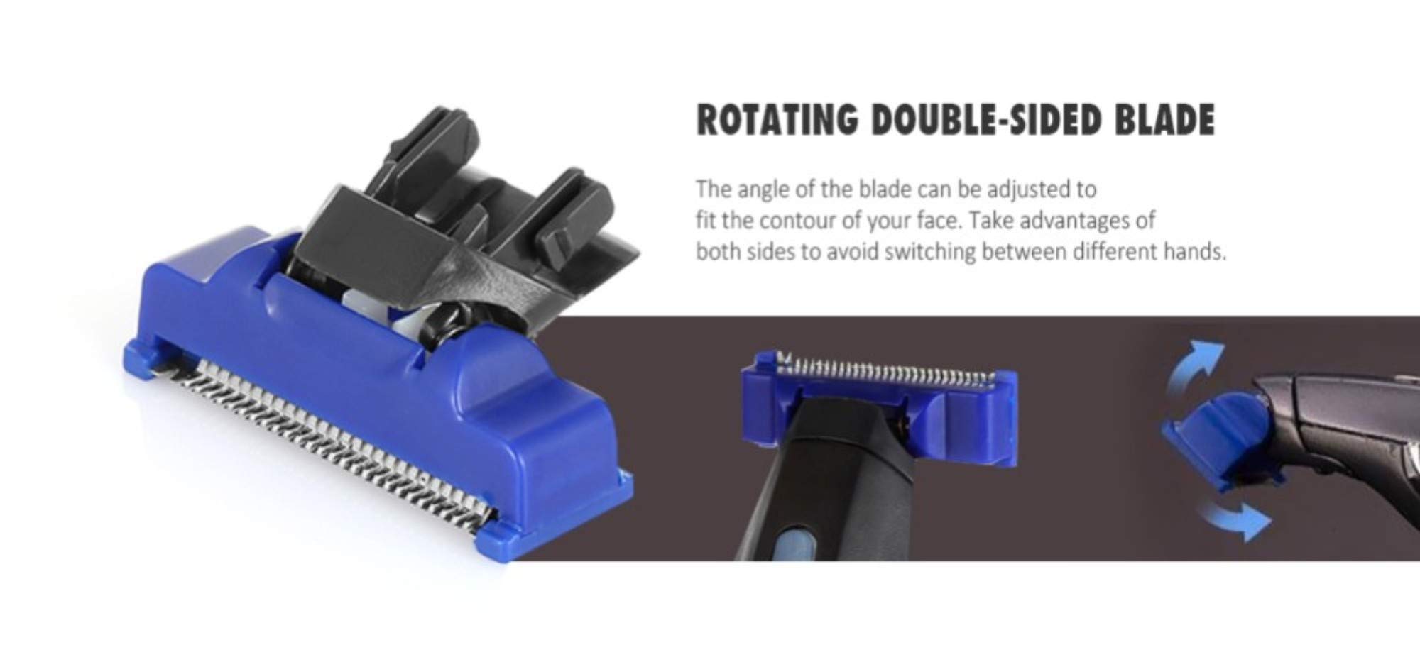 Advanced Hybrid Electric Trimmer and Shaver Rechargeable Heads Razor for Men (2 x Replaceable shaver heads)