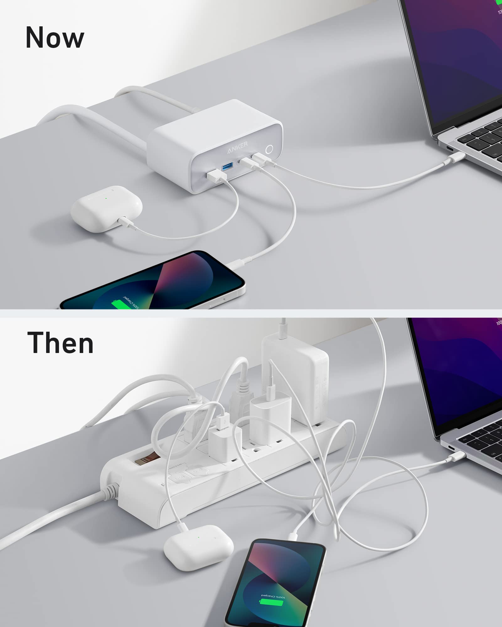 Anker USB-C to Lightning Cable, 541 Cable 6ft 525 Charging Station, 7-in-1 USB C Power Strip for iphone12/13, Max 65W