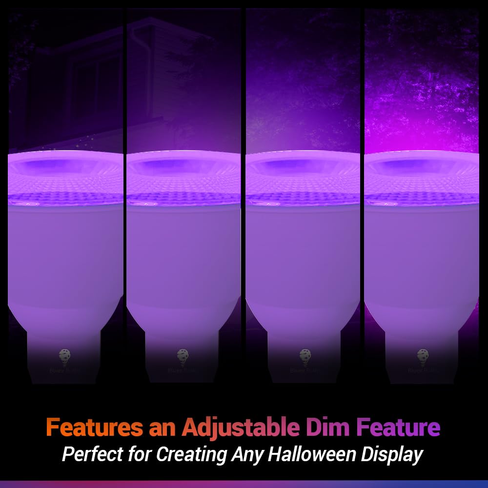 Bluex Bulbs 2 Pack LED Par38 Flood Purple Light Bulb - 18W (120Watt Equivalent) - Dimmable - E26 Base LED Lights, Party Decoration, Porch, Home Lighting, Holiday Halloween Purple Flood Lights Bulb.