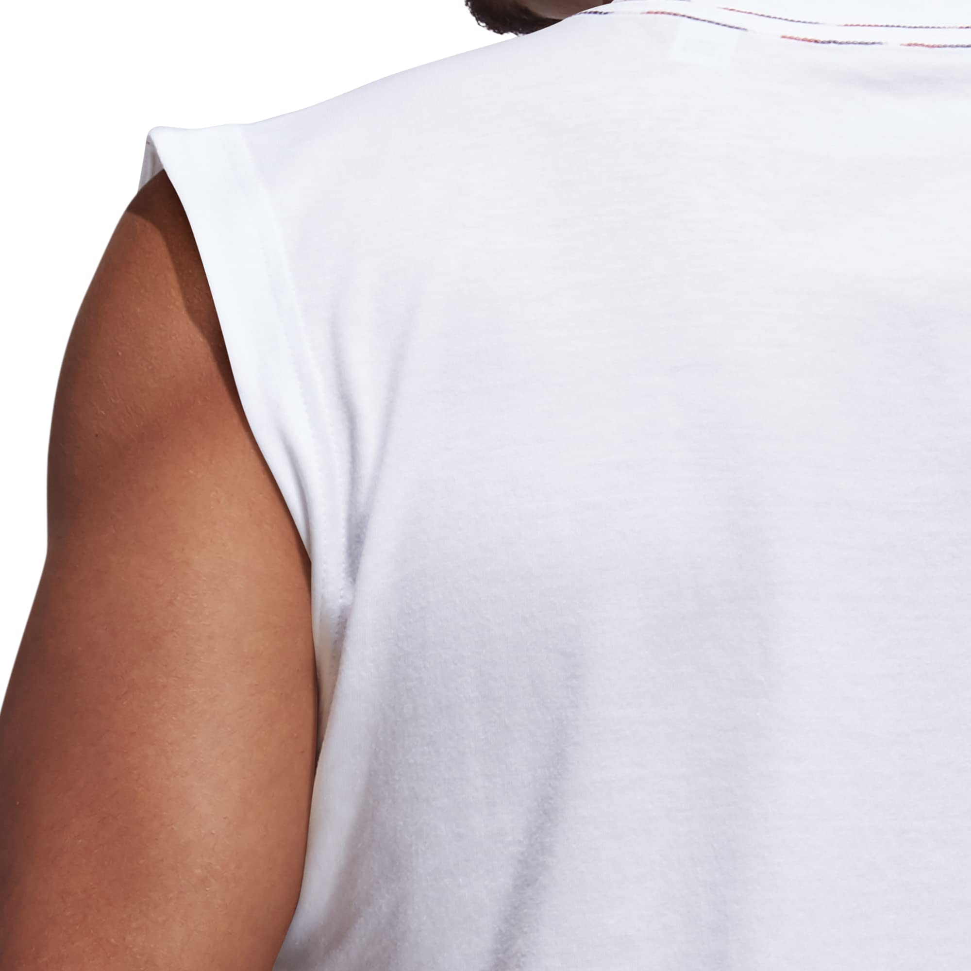 adidas Mens Americana Cotton Graphic Tank White Large