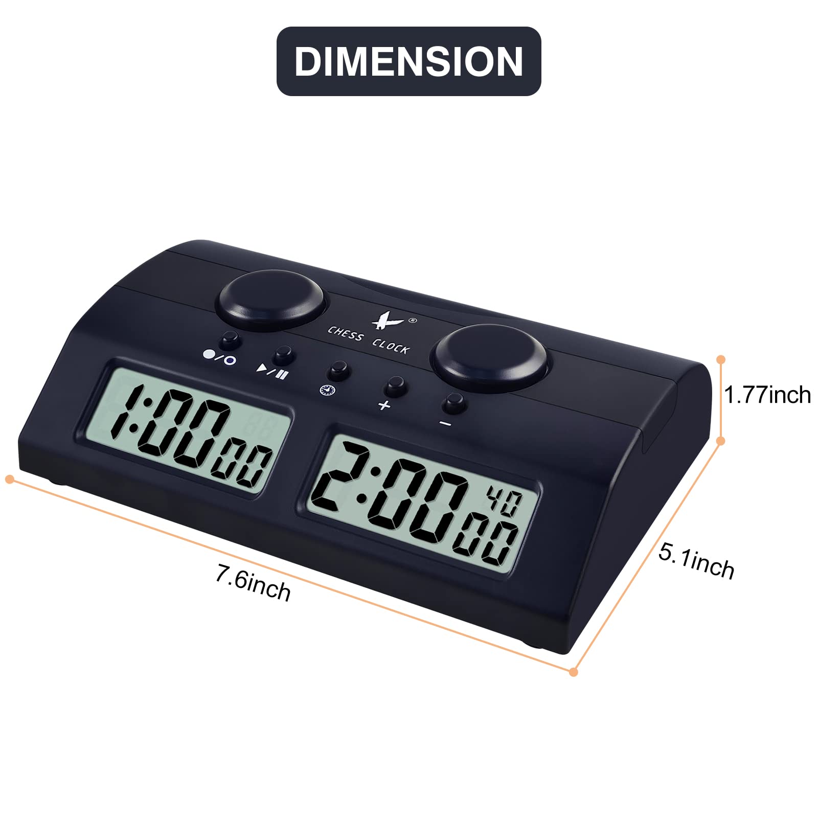 LEAP Chess Clock Professional Chess Timer with Indicator Light and Alarm Clock Features Great for Chess, I-GO, Chinese Chess and Other Board Games(PQ9902C)