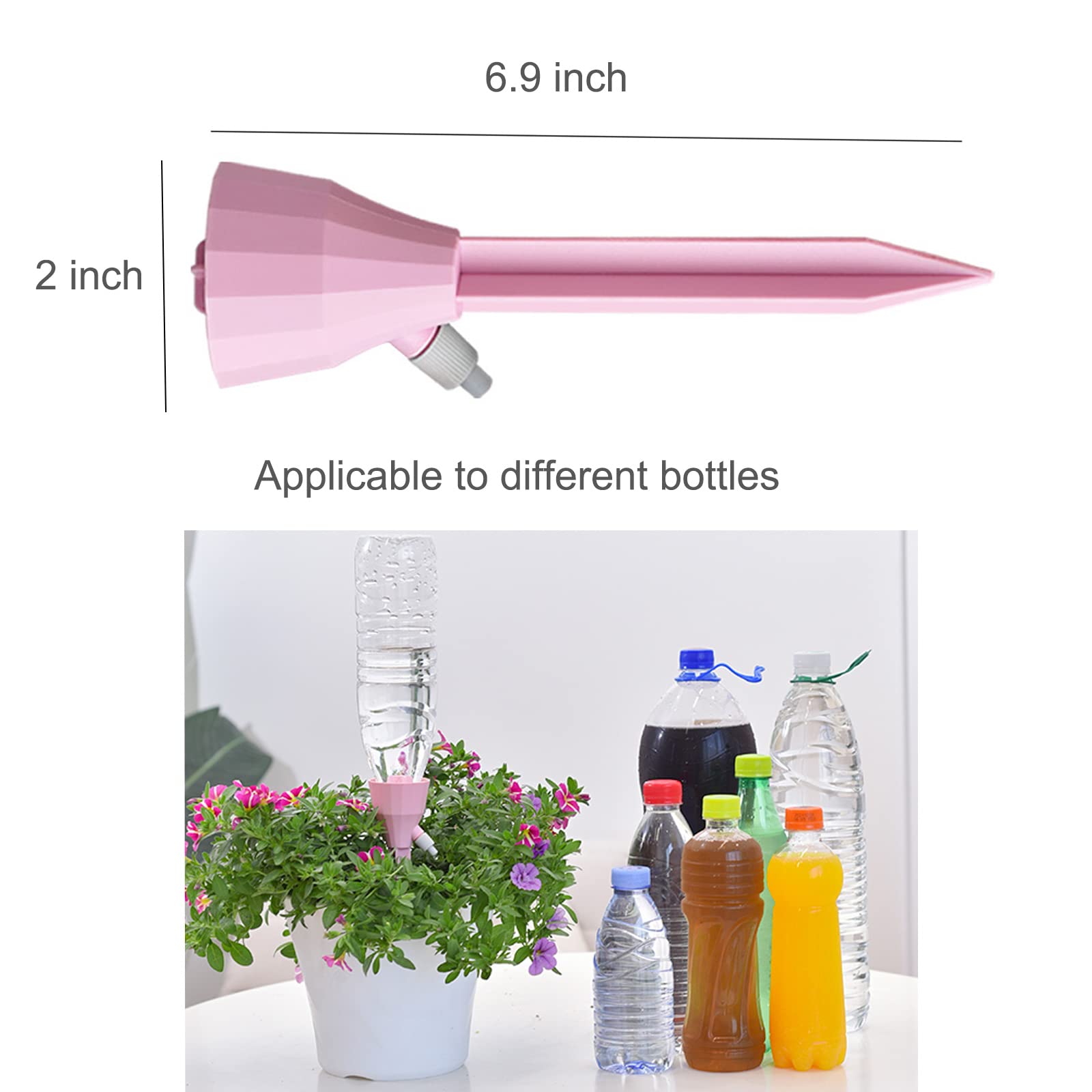 Adjustable Self Watering Spikes Planter Insert Stakes Automatic for Garden Potted Plant Drip Irrigation Device with Slow Release Control Indoor Outdoor Vacation While Away Set of 12