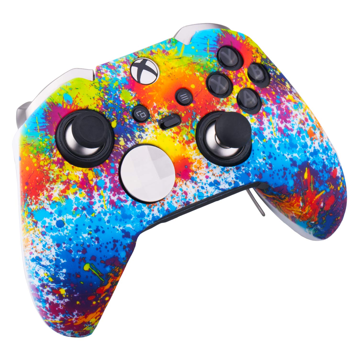 9CDeer 1 x Protective Customize Transfer Print Silicone Cover Skin Colour Paint + 6 Thumb Grips Analog Caps for Xbox Elite Wireless Controller Compatible with Official Stereo Headset Adapter