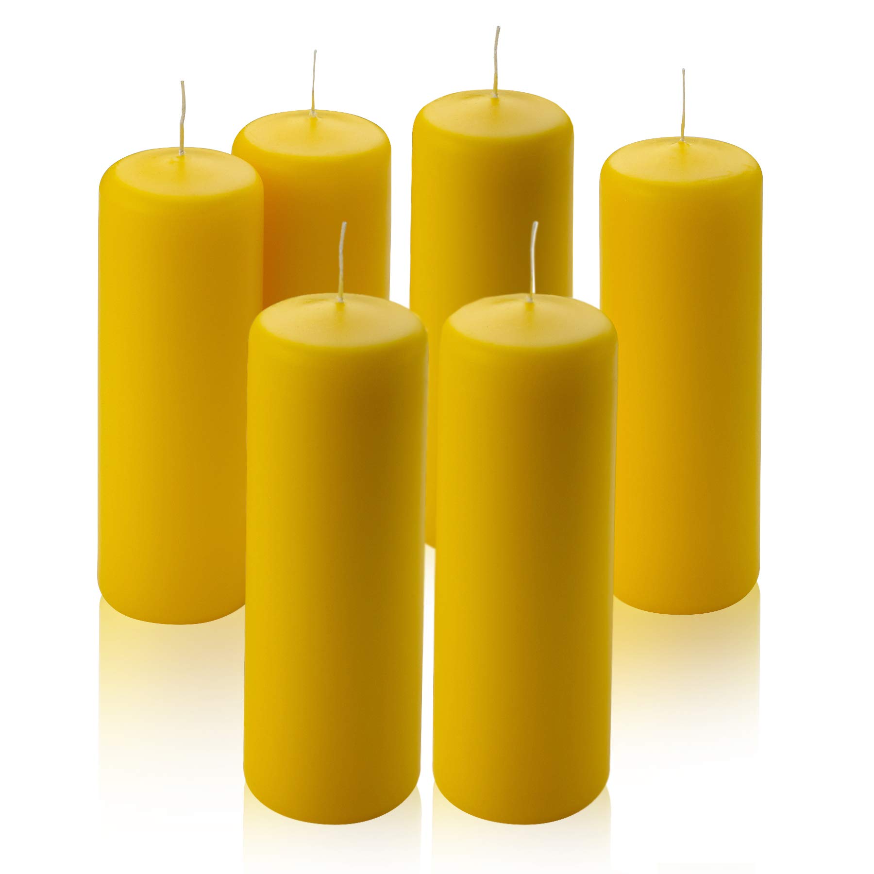 Citronella Pillar Candle - Set of 6 Citronella Candles - 6 inch Tall, 2 inch Thick - 36 Hour Burn Time for Indoor/Outdoor Use