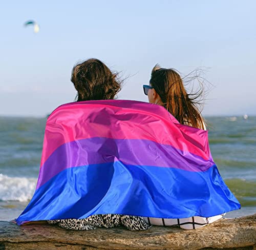 Bisexual Pride Flag (3x5 Feet) - Vivid Color and Fade Proof - Canvas Header and Double Stitched