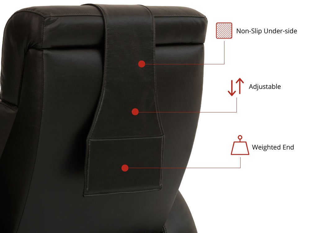 Octane Seating Recliner Headrest Pillow Neck Support - Bonded Black Leather