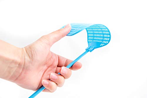 AYA Fly SWATTER 2 Pack Flexible Strong Manual SWAT Set with Long Handle Summer Colors Multi Pack (Blue Green)