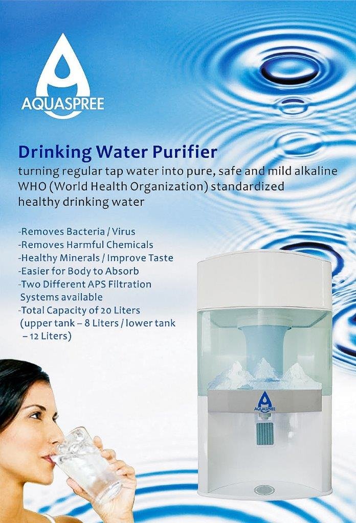 AQUASPREE Premium 5 Gallon Countertop Water Purification System. Transform Regular Tap Water to Smooth Clean Refreshing Alkaline Mineral Drinking Water