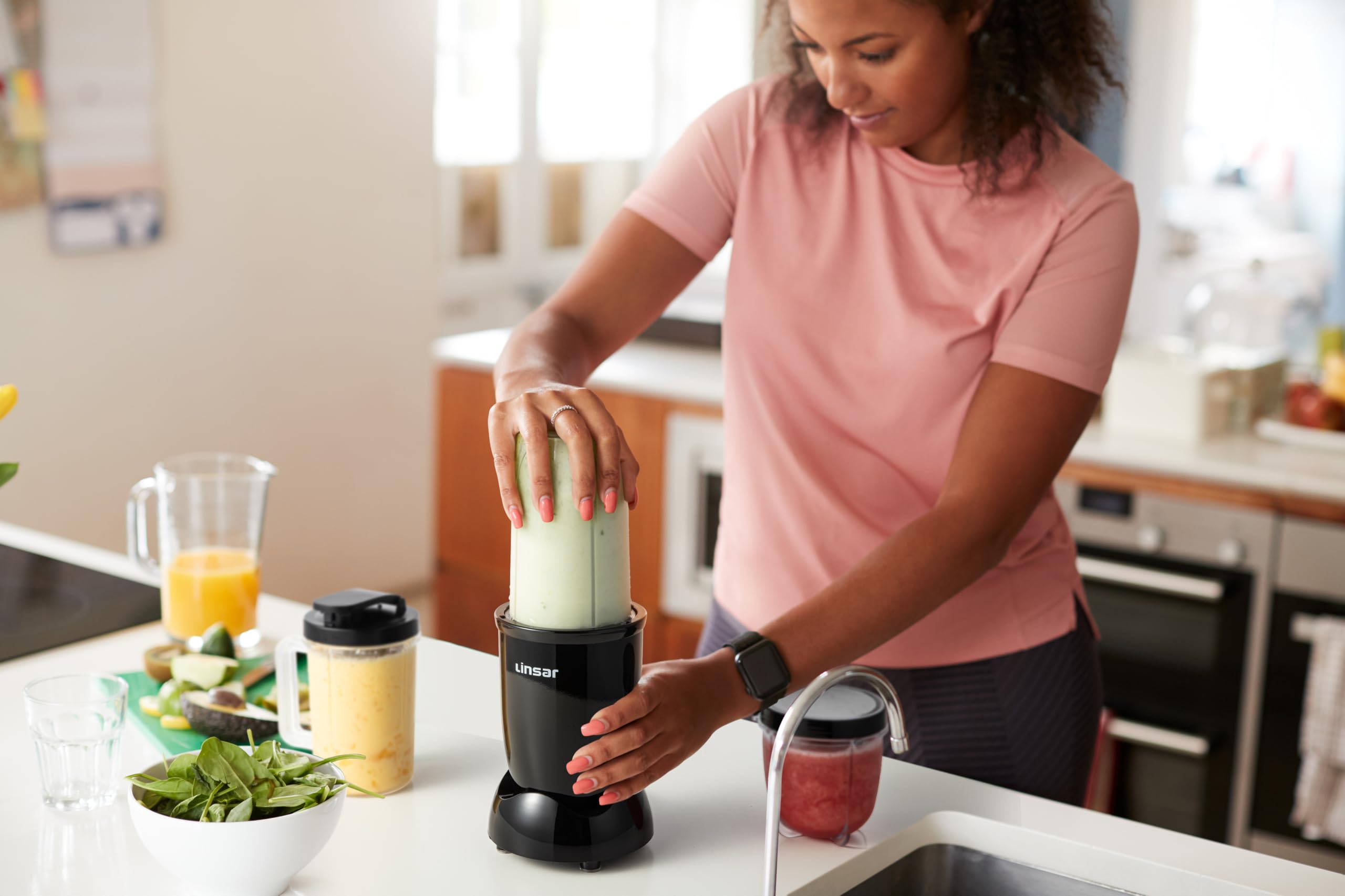 Linsar High Speed Blender (Matte Black) with additional Blender Cups, Amazing Shape Bullet Blenders For Making Smoothies, Mini Blender, Smoothie Maker for Gym, Work or Home