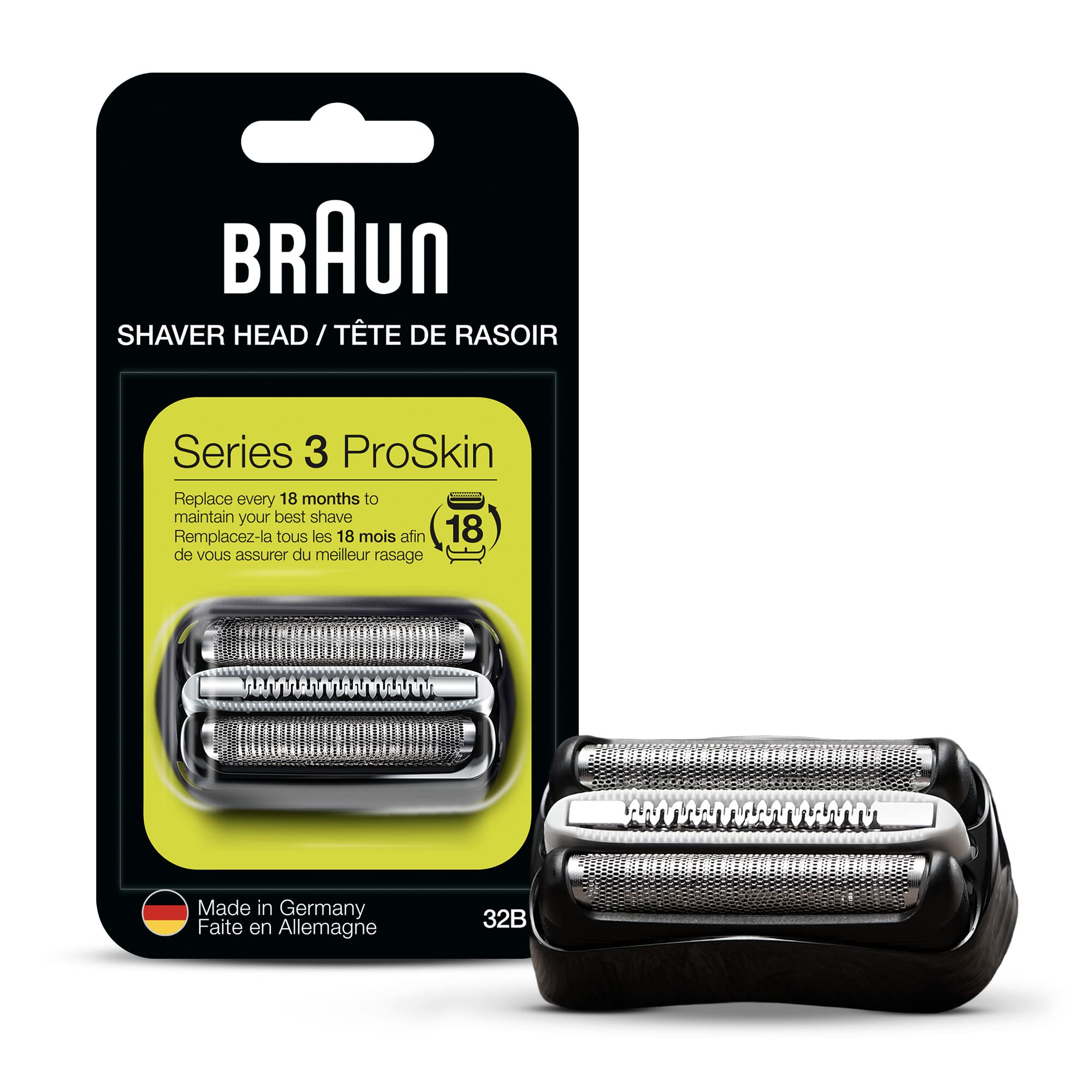 Braun Electric Series 3 Razor with Precision Trimmer, Rechargeable, Wet & Dry Foil Shaver for Men, Blue/Black, 4 Piece
