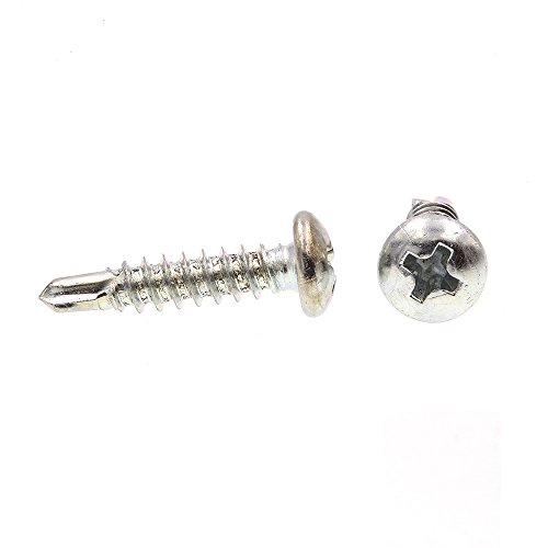 Prime-Line 9029694 Sheet Metal Screw, Self-Drilling, Pan Head Phillips, #8 X 3/4 in, Zinc Plated Steel, Pack of 100