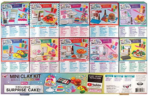 Fashion Angels Extra Small Mini Clay Kits (12317) - Air Dry Modeling Clay for Kids, Mini Food Kits Set (Set of 10 Kits), Mini Clay 10 Kit Set
