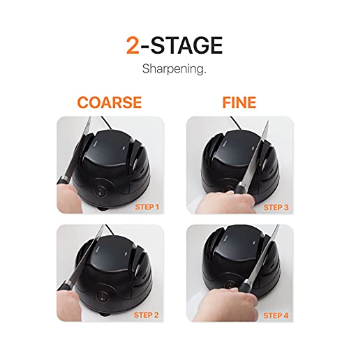 THRITOP 3 in 1 Electric Knife Sharpener Tool, Knife Sharpener System Kitchen Sharpening Machine for Knives Scissors & Screwdrivers,40W, Black