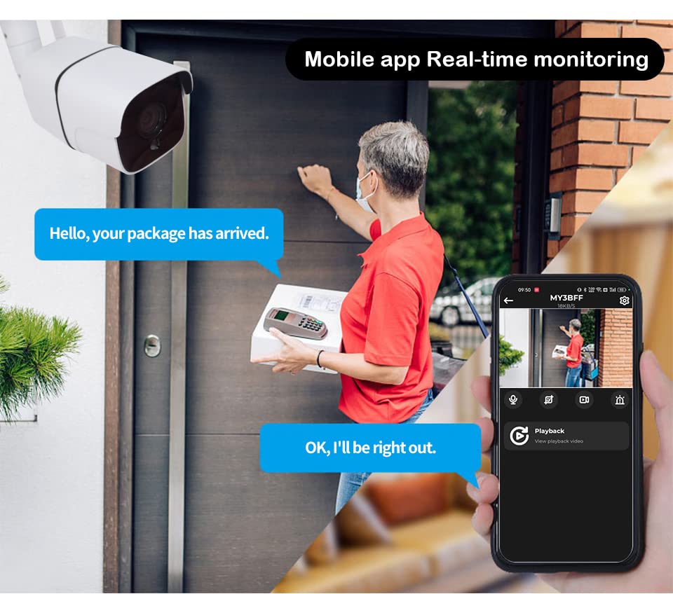 ANJIELO SMART Wireless Bridge Point-to-Point Home Camera Outdoor with 20DBi High-Gain Antenna,2.4G Wi-Fi Bridge HaLow 2MP Camera Supports 3000 feet Outdoor Transmission Distance,Work with Tuya