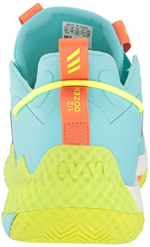 adidas Unisex Harden Vol. 6 Basketball Shoe, Pulse Aqua/Team Semi Sol Orange/Solar Yellow, 9.5 US Men