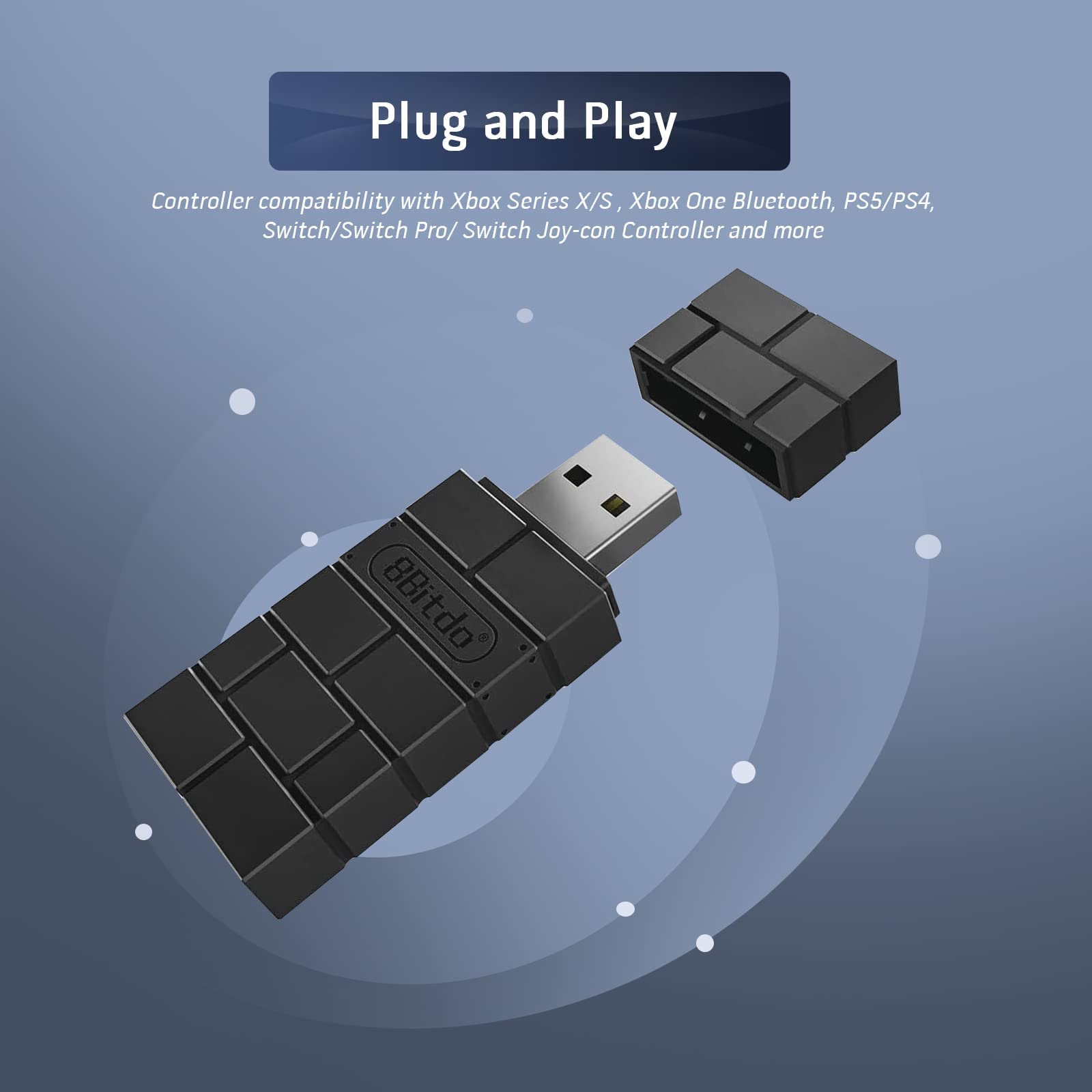 Nargos 8BitDo Zero 2 Mini Game Controller and 8BitDo Wireless Adapter 2 (Controller Pink)