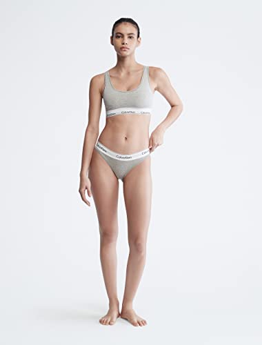 Calvin Klein Women's Modern Cotton Stretch Bikini Panty, Grey Heather, Large
