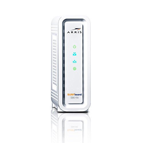 ARRIS Surfboard SB6190 32x8 DOCSIS 3.0 Cable Modem with 1.4 Gbps Download and 262 Upload Speeds, White (Non-Retail Packaging)
