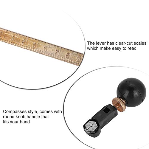 Walfront Glass Compasses Cutter, Glass Cutter 6 Wheel Compasses Circular Cutting Cutter with Suction Cup Circle (60CM)