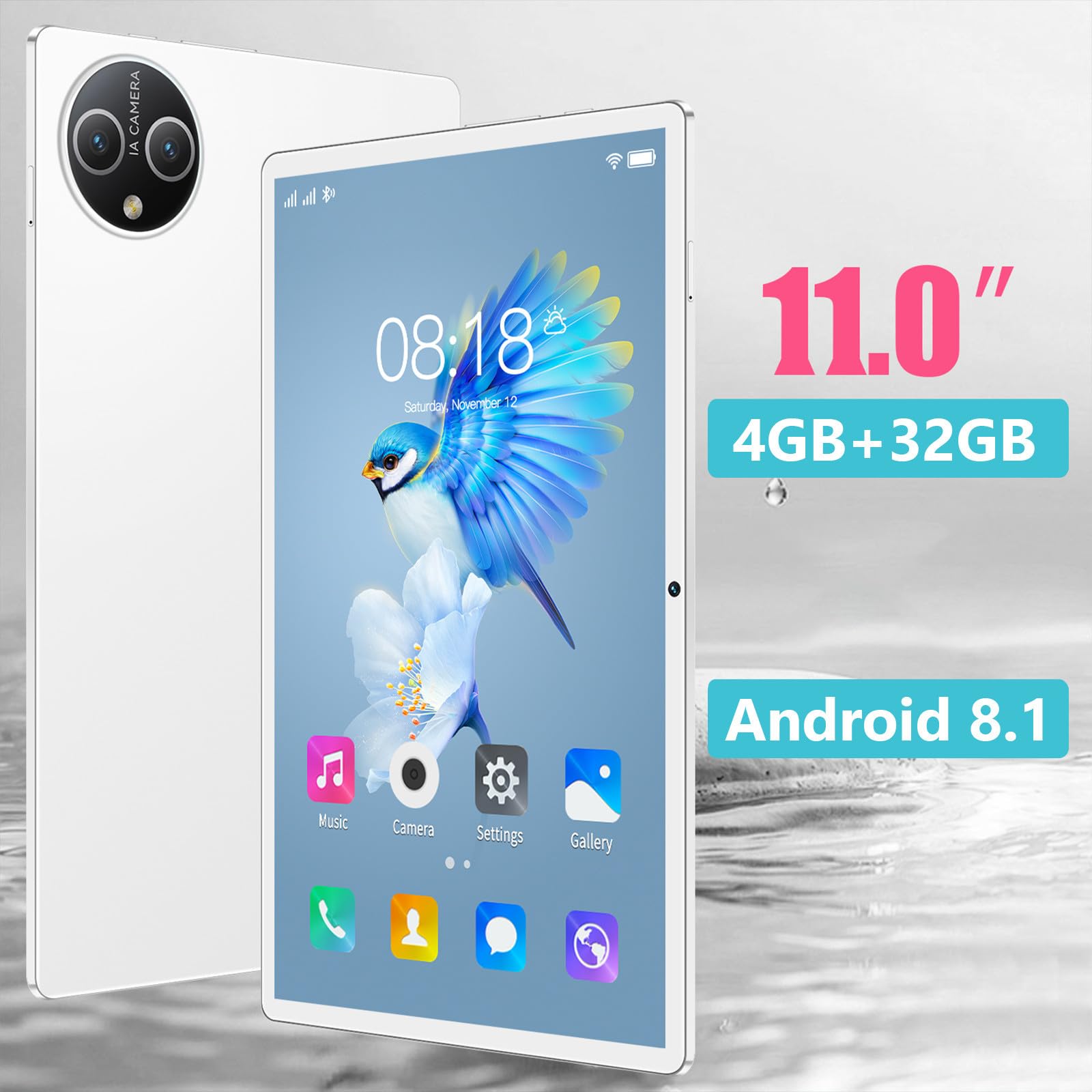 Android Tablet, 10.1 Inch 4core 4g + 32g Android 8.1 Dual Sim Tablets Dual Camera HD Touchscreen Phone Pad WiFi GPS Phablet Tablet Pc, Bluetooth, GMS, WiFi, 5000mah Large Battery