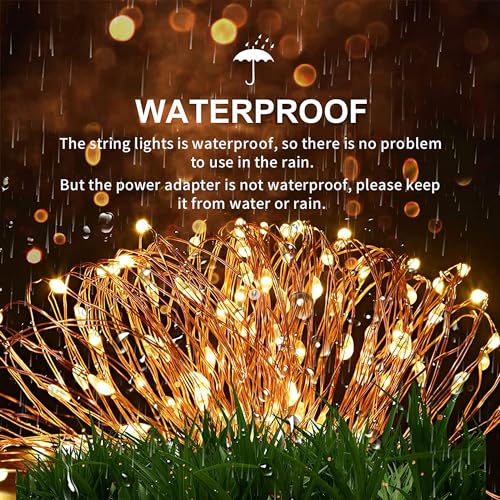 ALBERTU 200LED String Lights,USB Plug-in Waterproof Decorative Fairy Lights, Firefly Lights for Bedroom Home Garden Wedding Party Indoor Outdoor Decorations(Warm White)