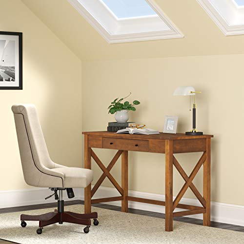 Amazon Brand – Ravenna Home Classic Two-Drawer Desk, 44"W, Walnut