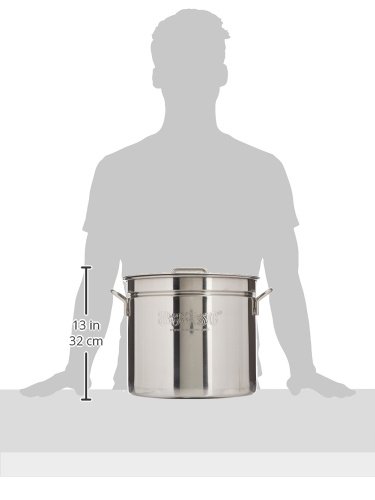 Bayou Classic 1124 24-qt Stainless Stockpot w/Lid And Basket Includes Vented Lid Perforated Stainless Steel Basket Perfect For Steaming Boiling and Frying
