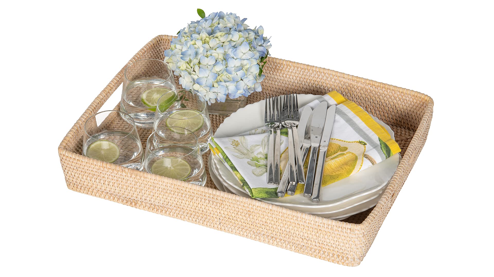 KOUBOO 1020048 Laguna Serving Tray, Off-White/Latte