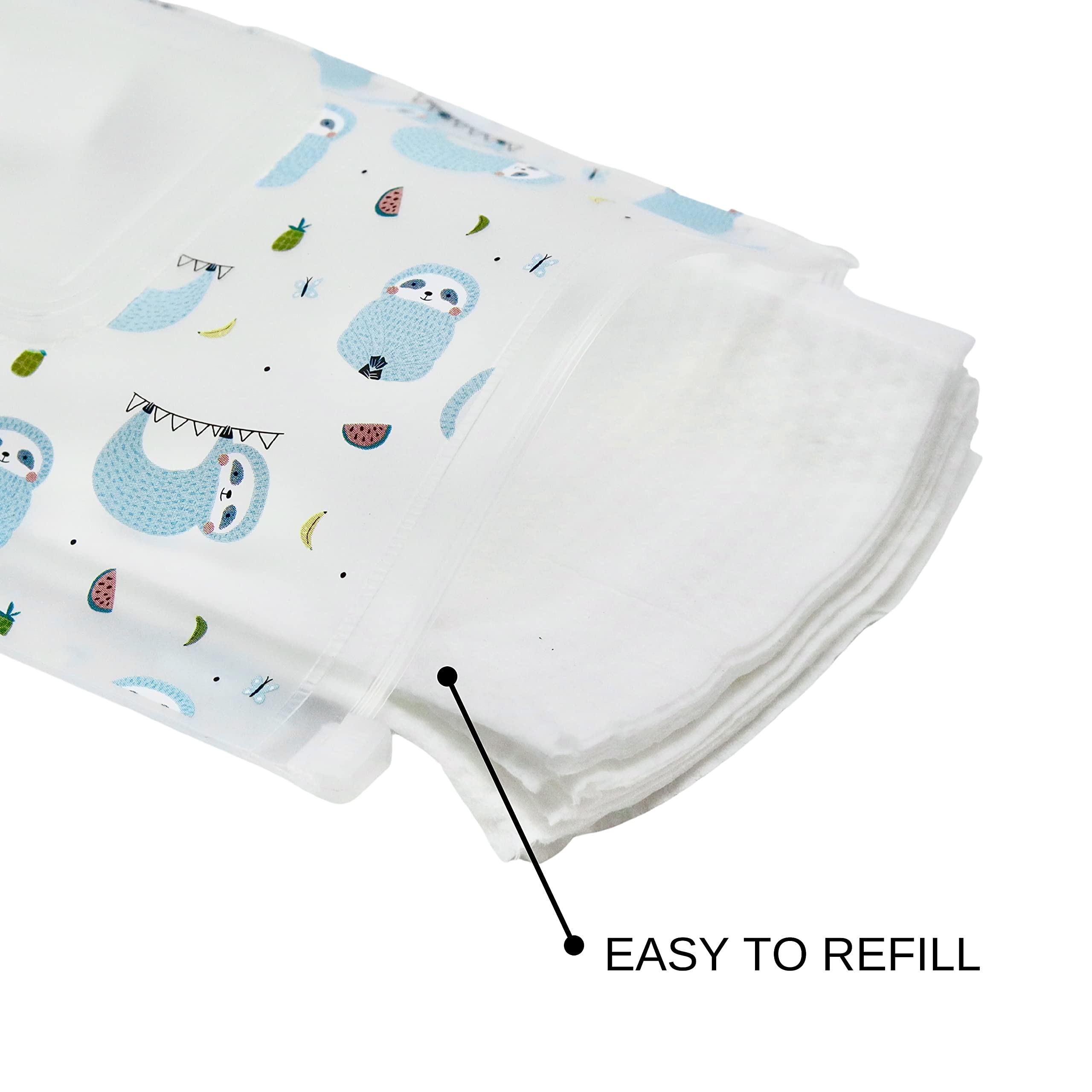 Orchid Hearts Baby Wipes Dispenser - Portable & Refillable Wet Wipe Pouch, Reusable Baby Wipes Holder & Baby Wipe Container, Baby Essential, Makeup Wipe Travel Case - Rain Forest, 2pcs