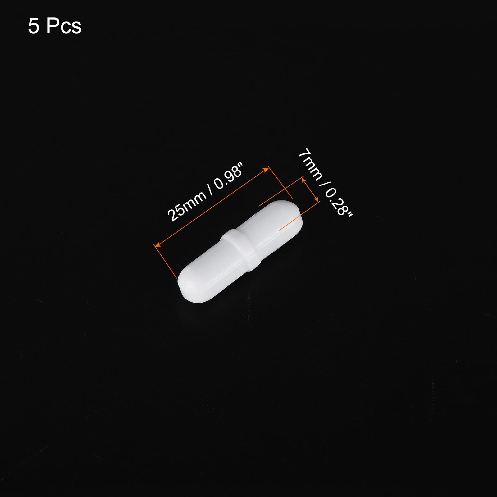 MECCANIXITY Magnetic Stirrer Mixer Stir Bar Rod 25mm(1") x7mm with Ring Shape PTFE Coating Magnet White for Laboratory 5Pcs